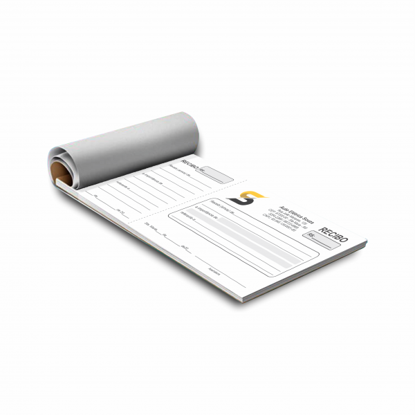 Bloco de Recibo | com canhoto 9x19 cm Papel Sulfite 75g/m² 4x0 ...